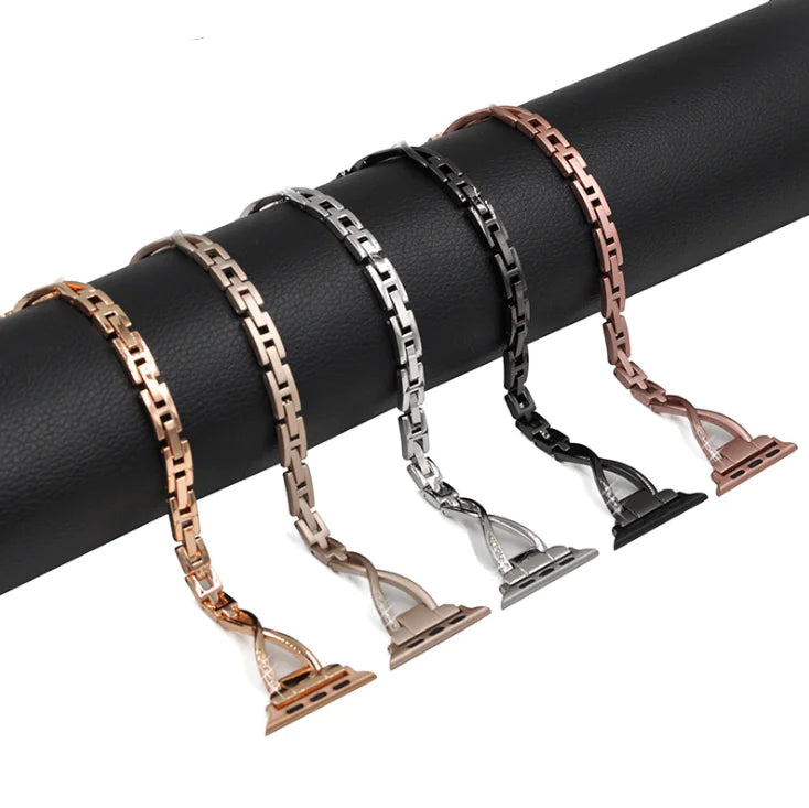 Apple Watch Band X-Type Stainless Steel with Diamonds – Richdkidk luxuries
